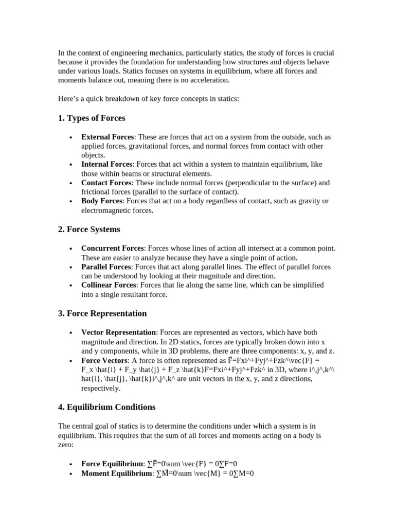 Forces and Moment Balance Static Report | PDF | Beam (Structure) | Force