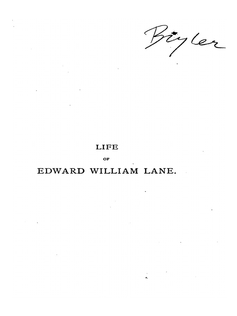 Life of Edward William Lane by Stanely Lane Pool | PDF