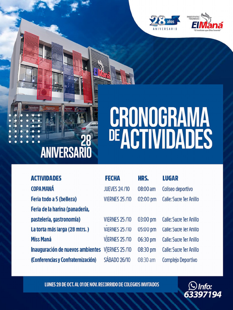 Aniversario Instituto El Maná 2024 Pdf