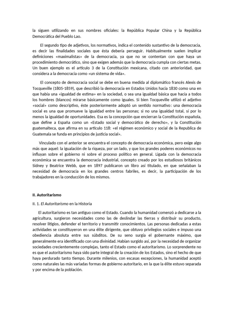Democracia y Autoritarismo: Conceptos Clave | PDF | Democracia ...