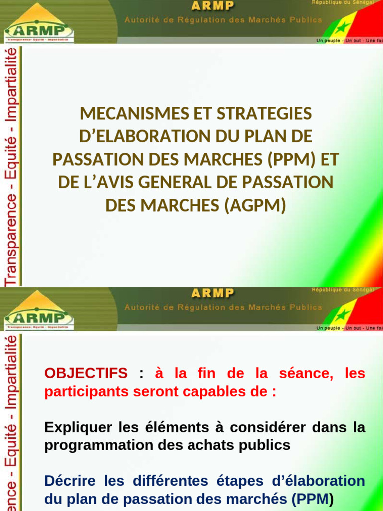 Mécanismes Et Stratégies D'élaboration Du Plan de Passation Des Marchés ...