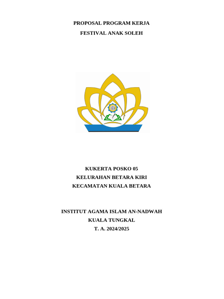 Proposal Program Kerja Fasi | PDF