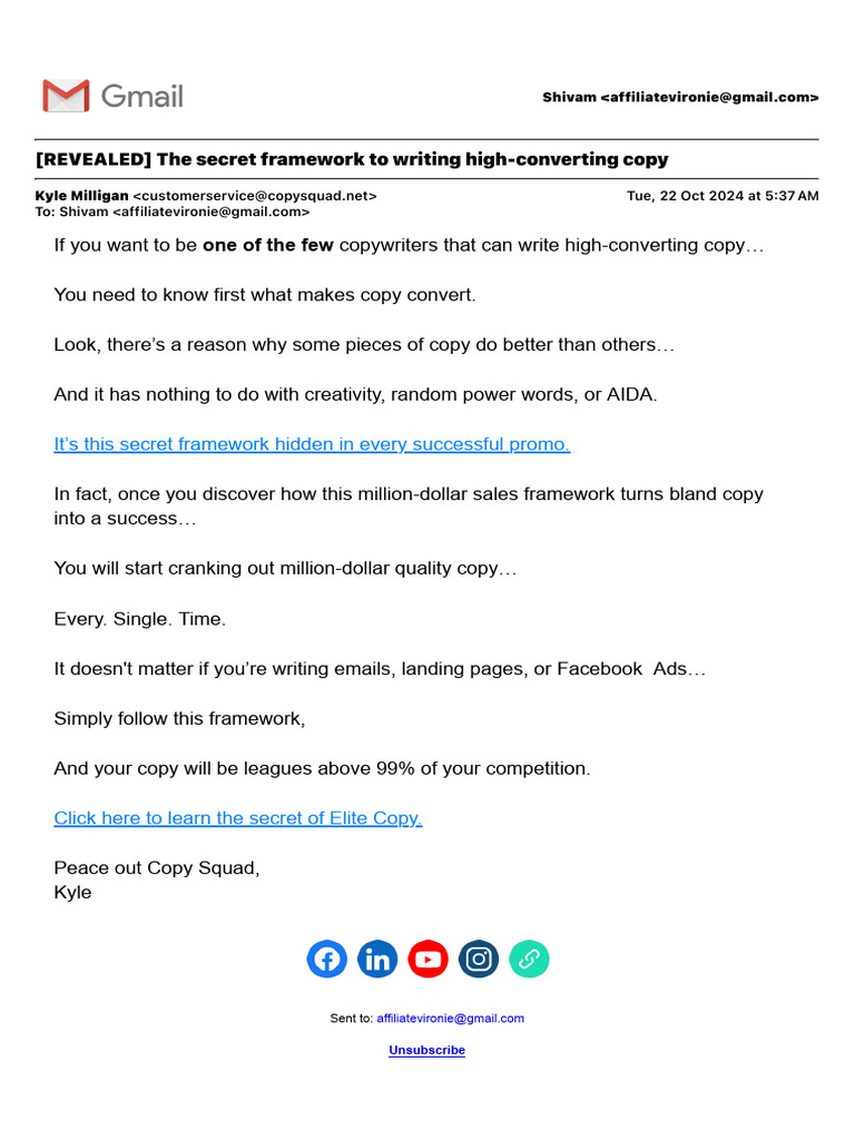 [REVEALED] The secret framework to writing high-converting copy | PDF