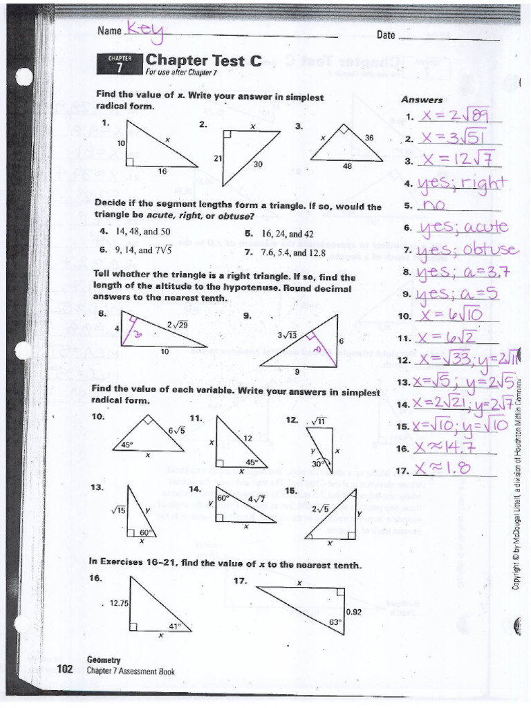 Chapter 7 Review Answer Key | PDF