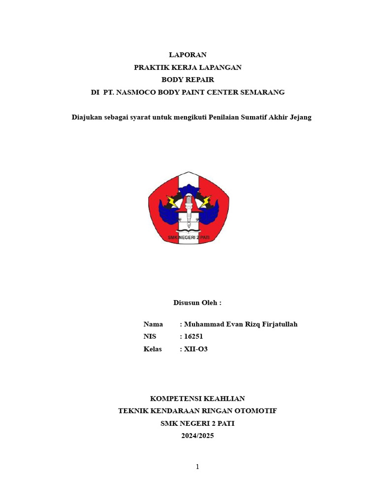 Template Laporan PKL SMKN 2 PATI | PDF