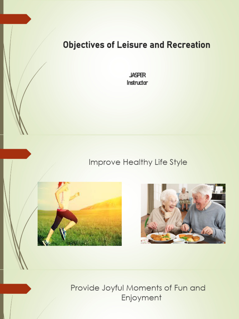 Recreational Activities Objectives | PDF