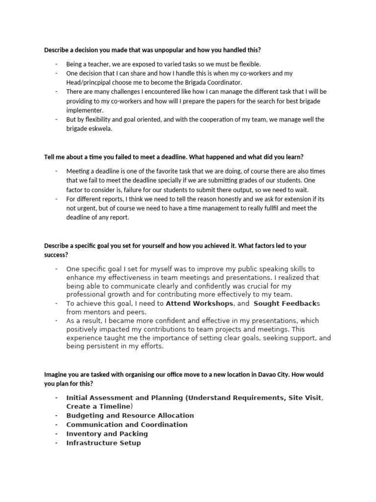 Star Interview | PDF | Learning | Cognition