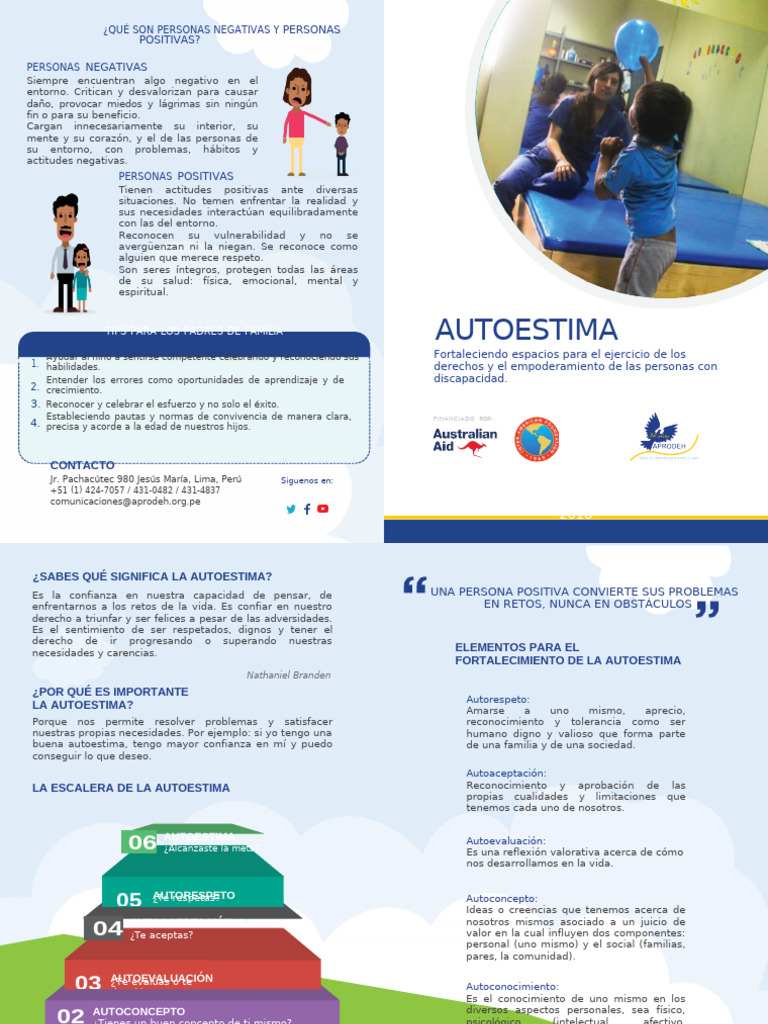 Triptico Autoestima | PDF | Autoestima | Ciencias del comportamiento