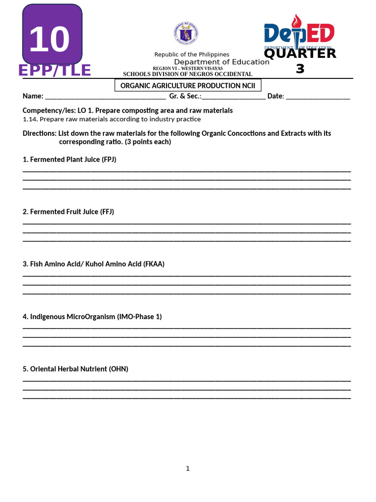 q3w6 - Els - Las Epp - Tle-Grade 10 Oap | PDF