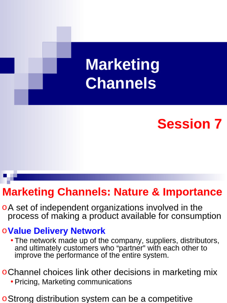 Understanding Marketing Channels and Distribution | PDF | Marketing ...