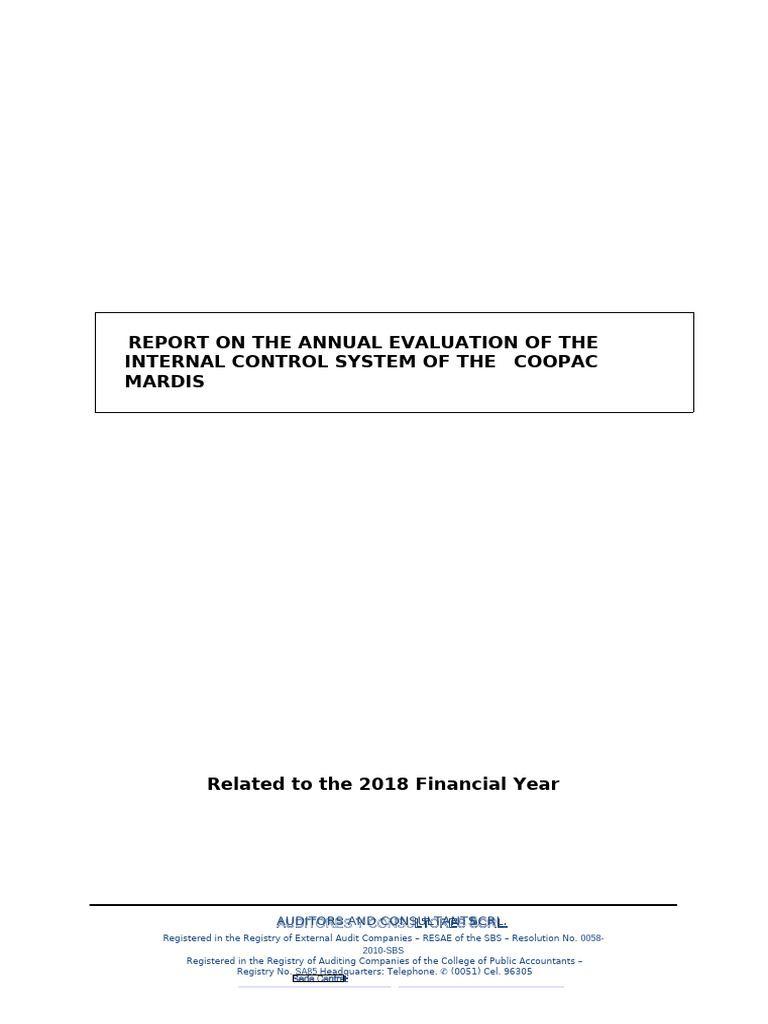 Internal Control Report Laive | PDF | Internal Control | Audit