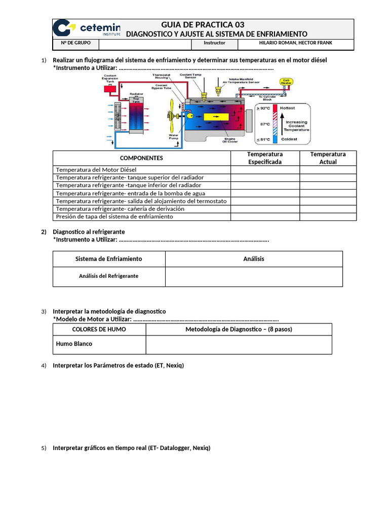 GUIA DE PRACTICA 03 - Sistema Enfriamiento F84543534 | PDF