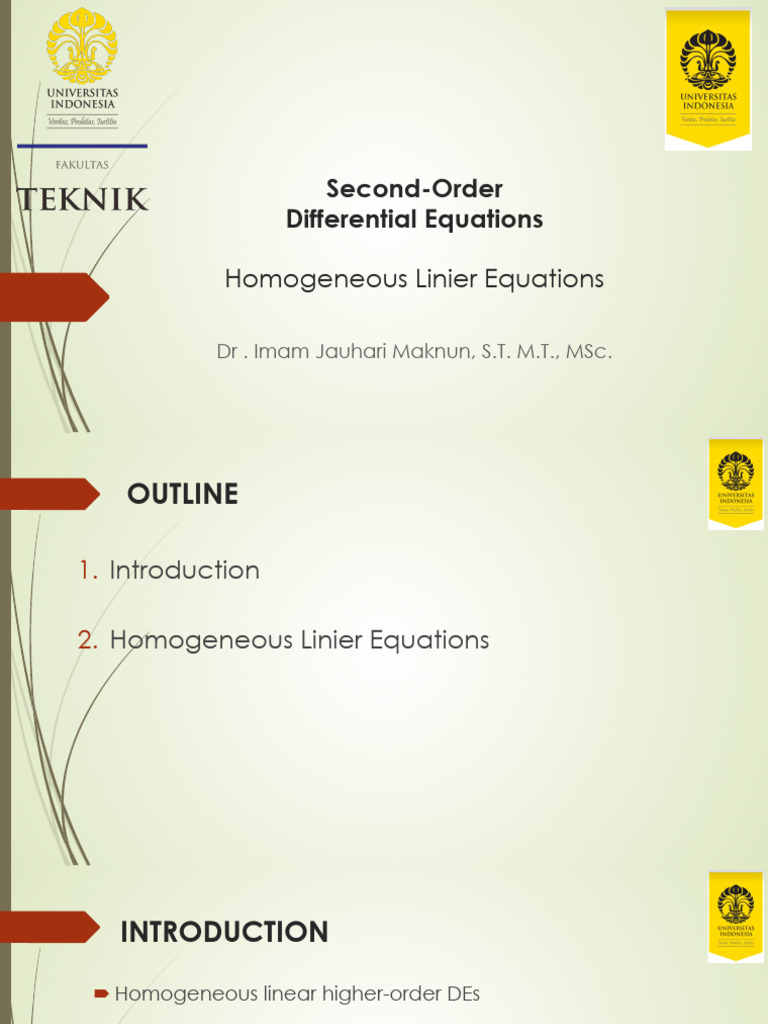 Homogeneous Linear Differential Equations | PDF