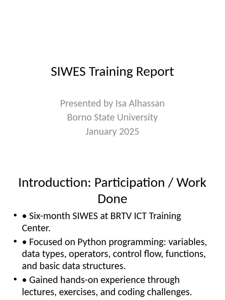 SIWES Report Presentation | PDF