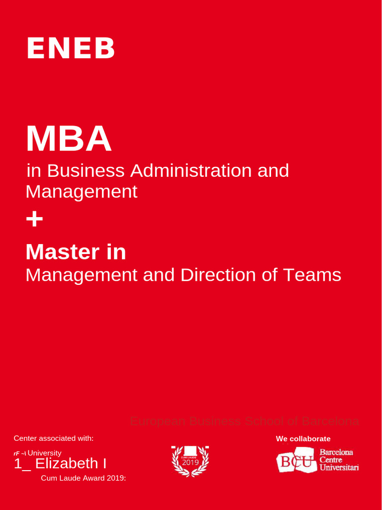 ENEB - MBA + Master's in Management and Team Leadership | PDF | Academic Degree | Distance Education