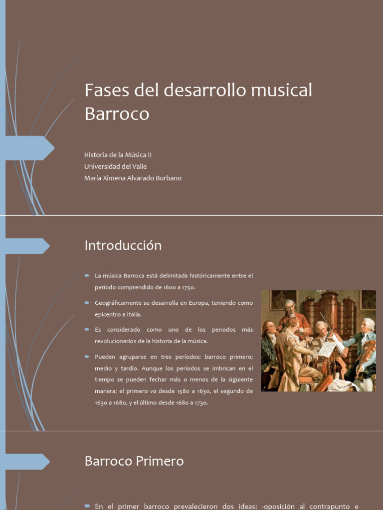 Fases del Desarrollo Musical Barroco | PDF | Musica barroca | Orquestas