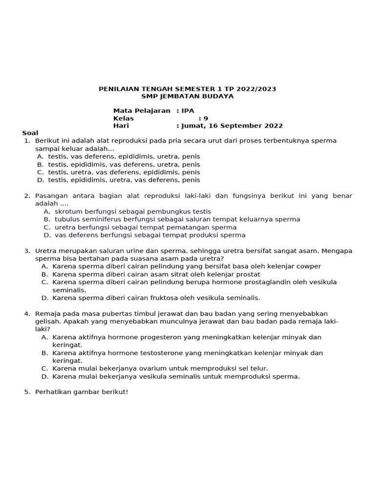 PTS SMT 1 Kelas 9 | PDF