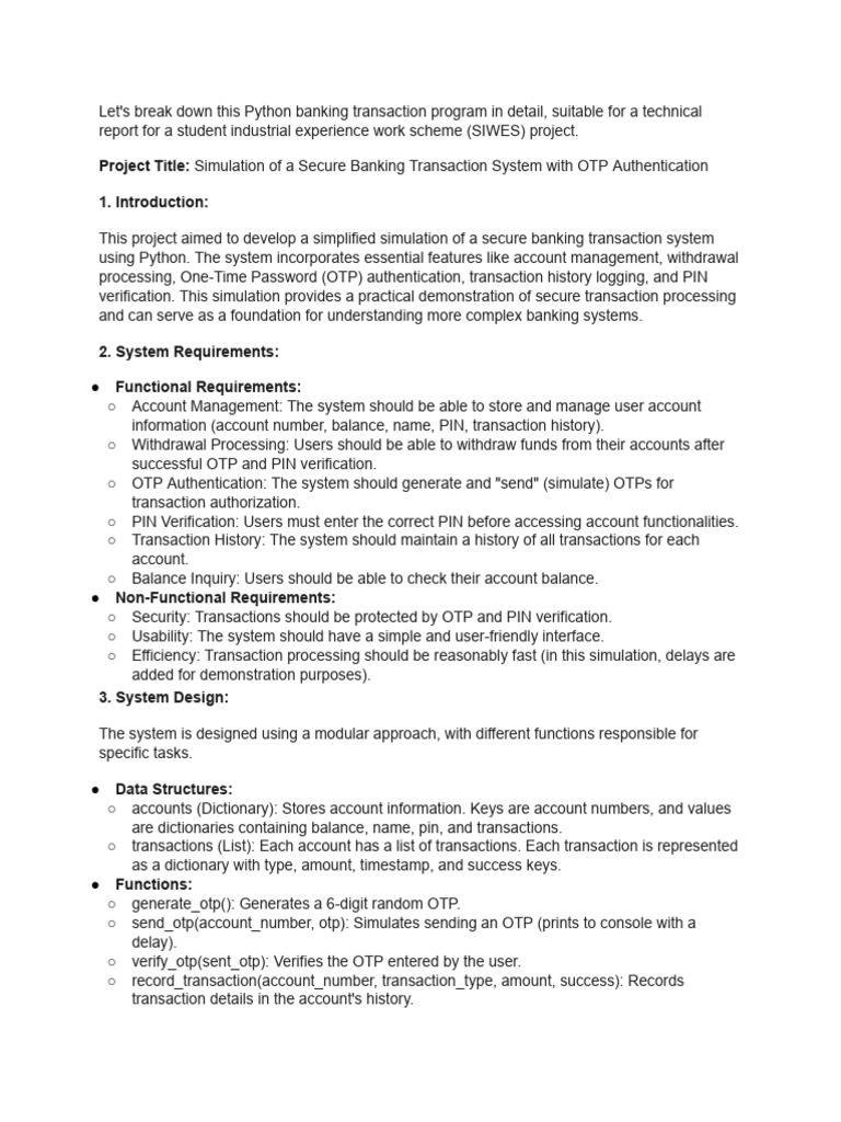 Python Banking Transaction System Simulation | PDF | Personal Identification Number | Database ...