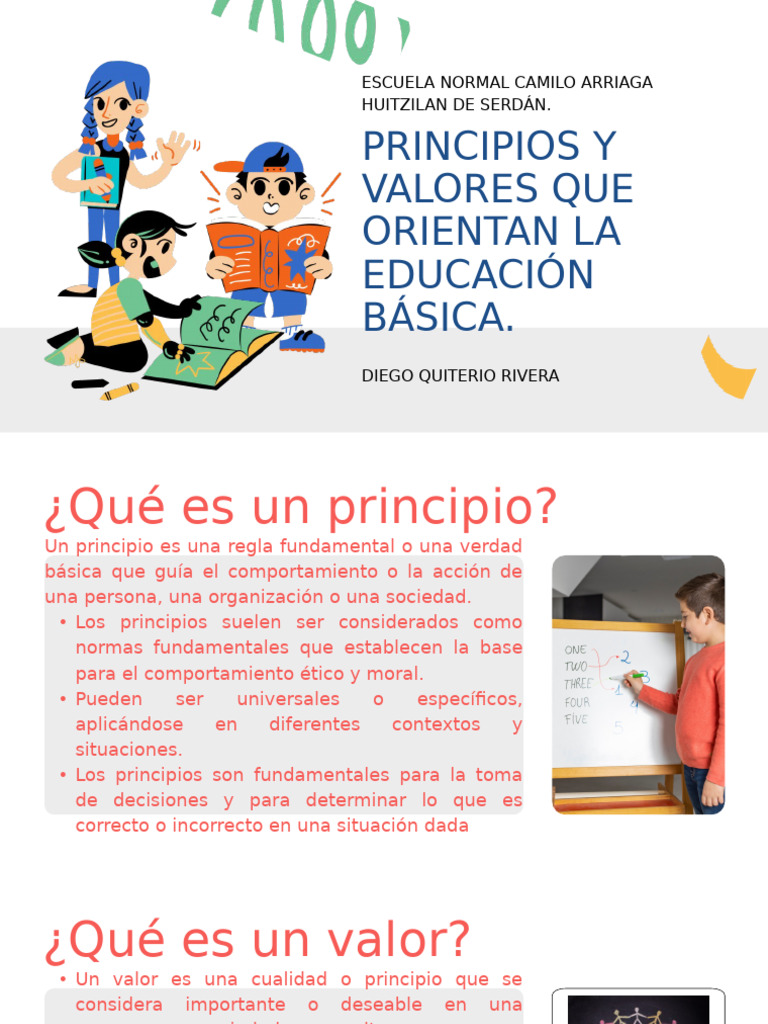 Principios Y Valores Que Orientan La Educación Básica.: Escuela Normal ...