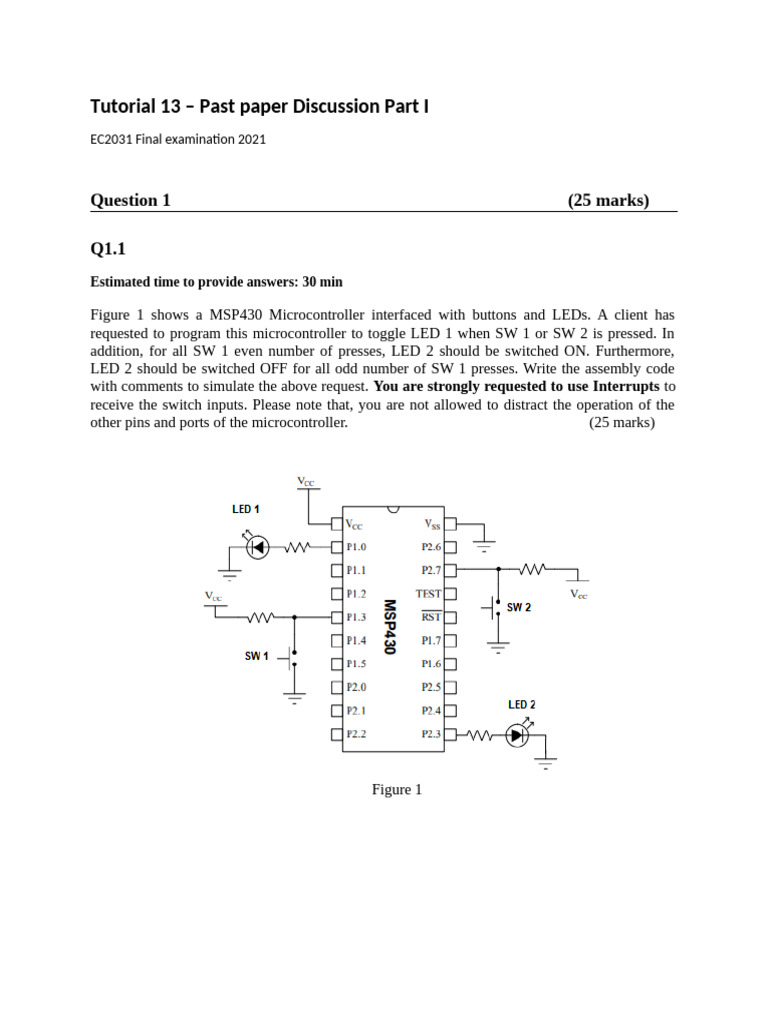 MSP430 LED Control Assembly Code | PDF | Computer Engineering | Computing
