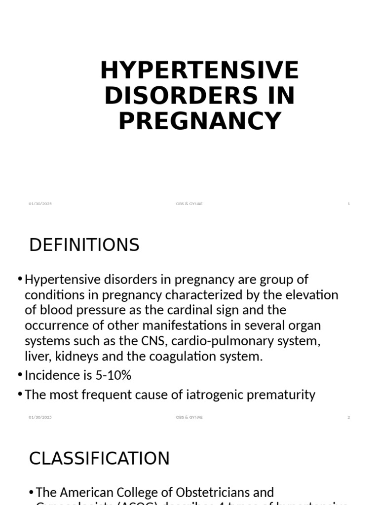 Hypertensive Disorders in Pregnancy | PDF | Childbirth | Medical ...