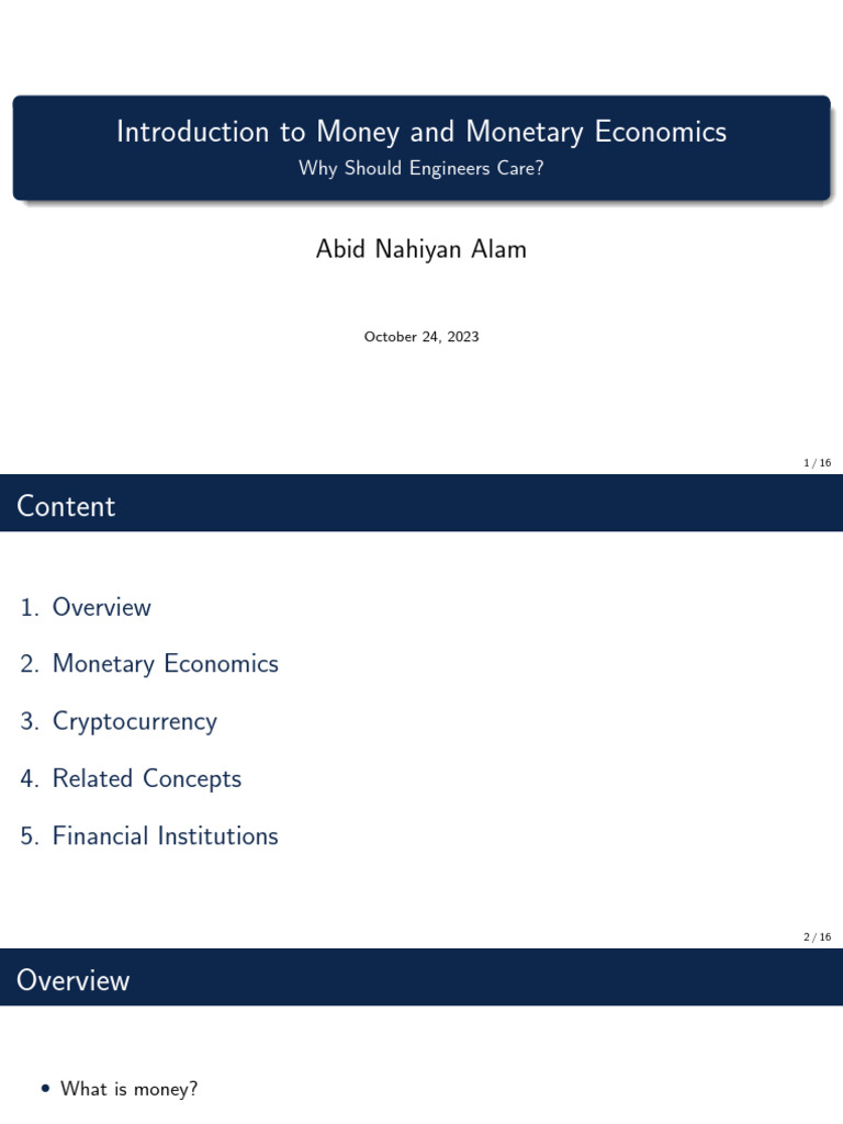 F23 ENG2001 Money and Introduction To Monetary Economics | PDF | Money ...