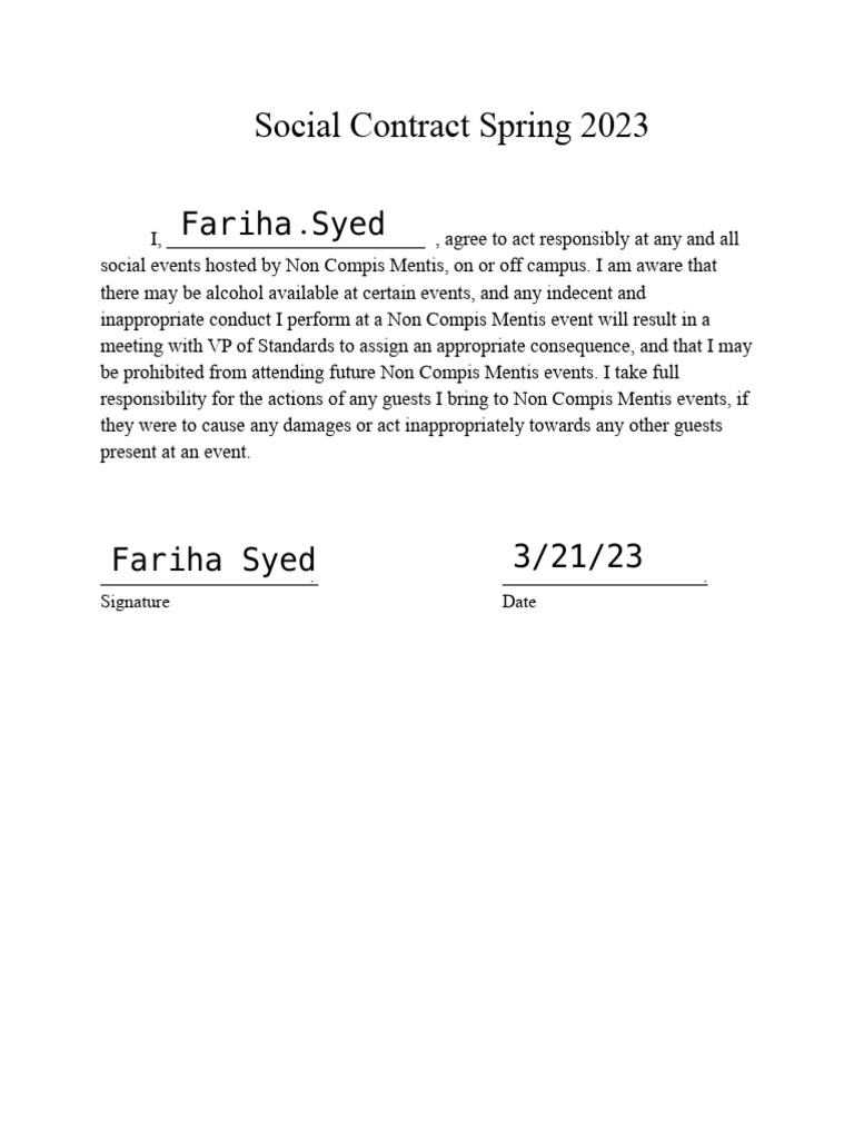 Social Contract Spring '23 | PDF