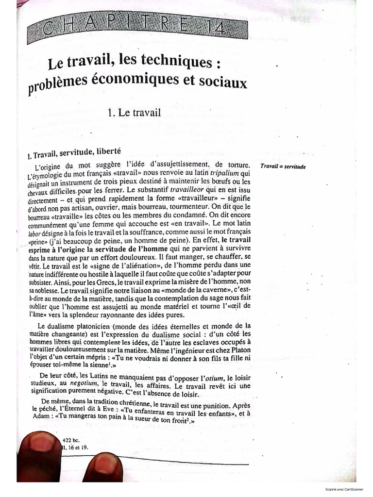 Chap Travail Philo | PDF