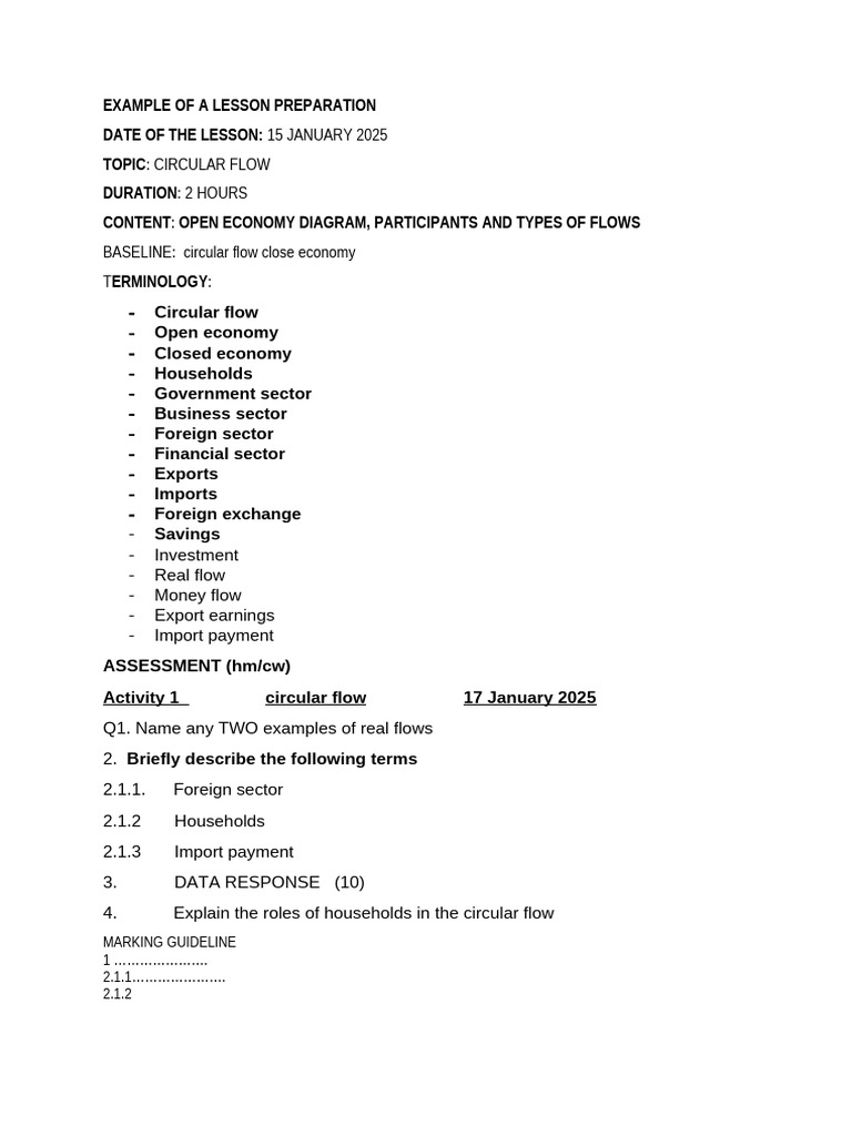 Example of Lesson Preparation | PDF
