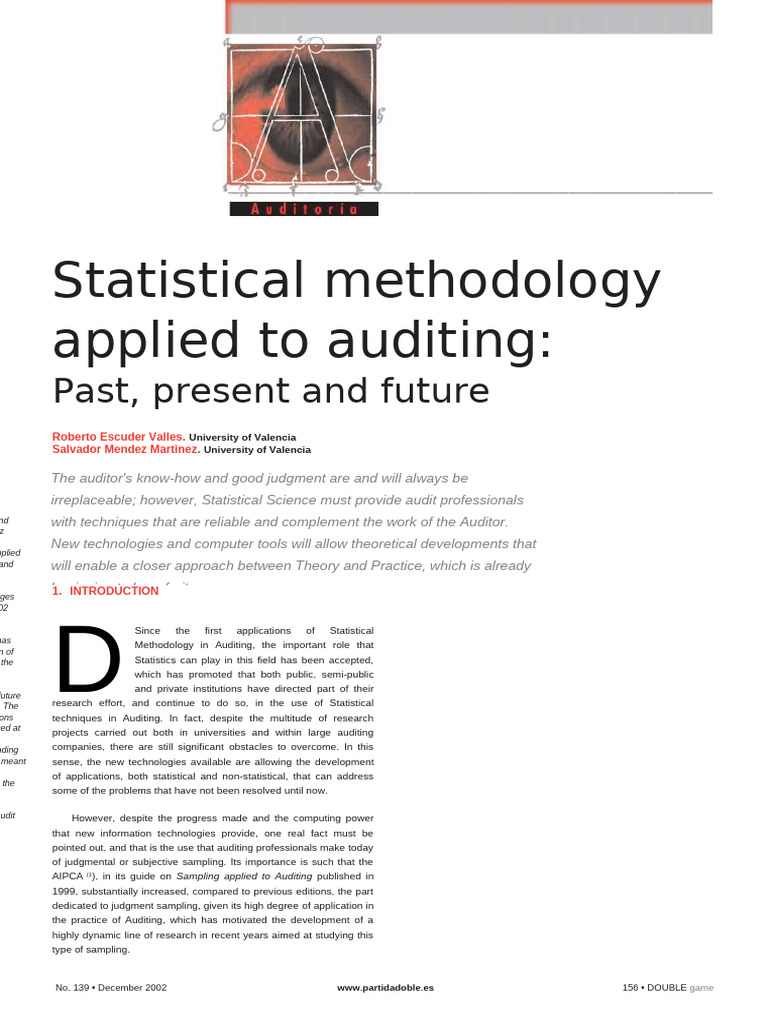 Statistical Methodology Applied To Audit PDF | PDF | Statistics | Sample Size Determination