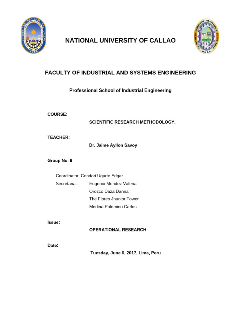 Operations Research Monograph | PDF | Conceptual Model | Mathematical ...