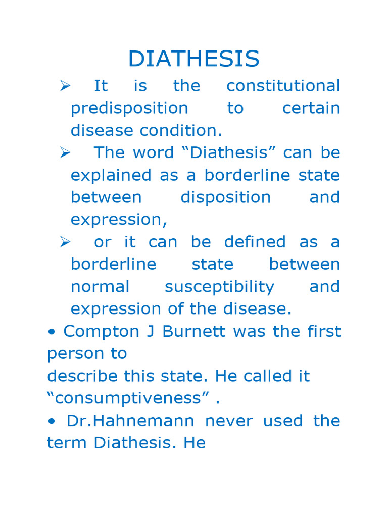 HMM Different Types of Diathesis | PDF | Lymphatic System | Clinical ...