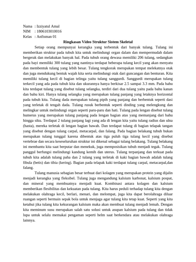 Ringkasan Sistem Skeletal | PDF