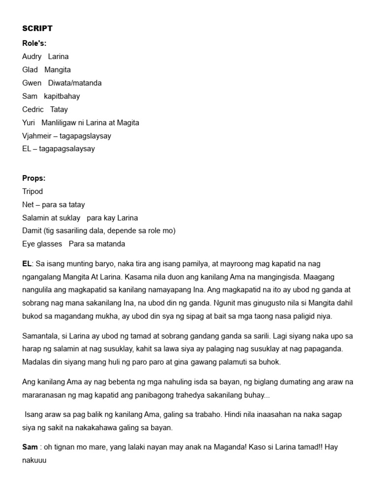 Script in Filipino | PDF