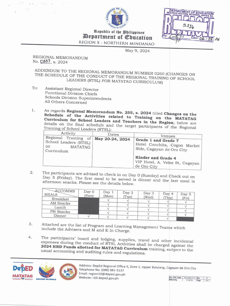 Rm 0337 Addendum And Corrigendum To Matatag Curriculum Activities Pdf