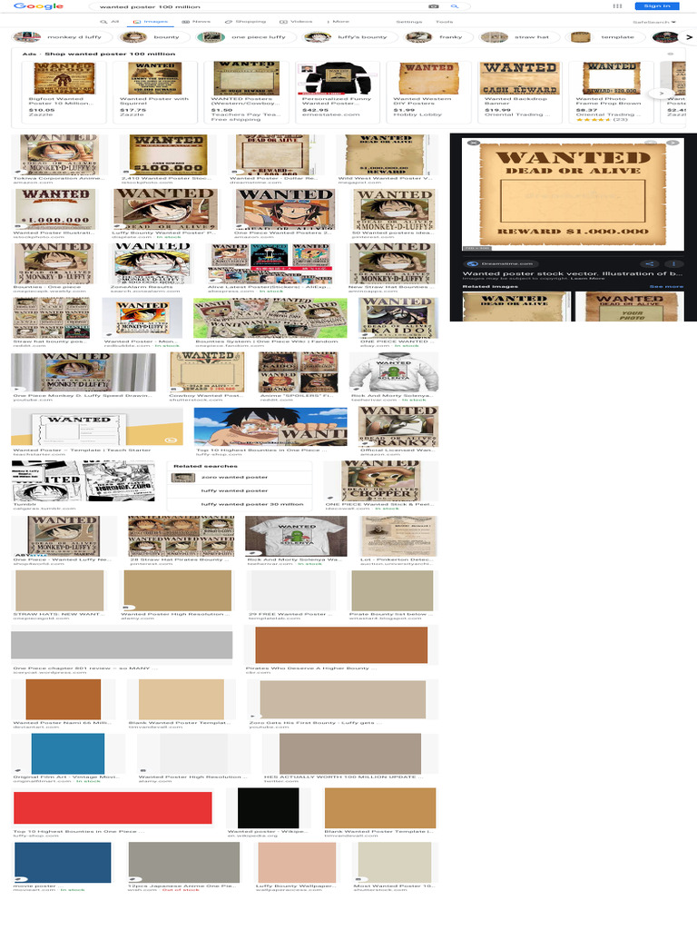 Wanted Poster 100 Million - Google Search | PDF
