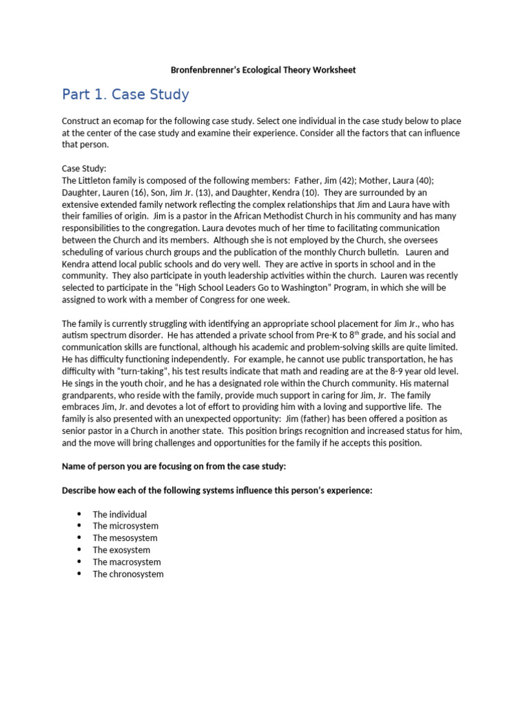 Bronfenbrenner_Ecological_Model_Activity | PDF | Psychology ...