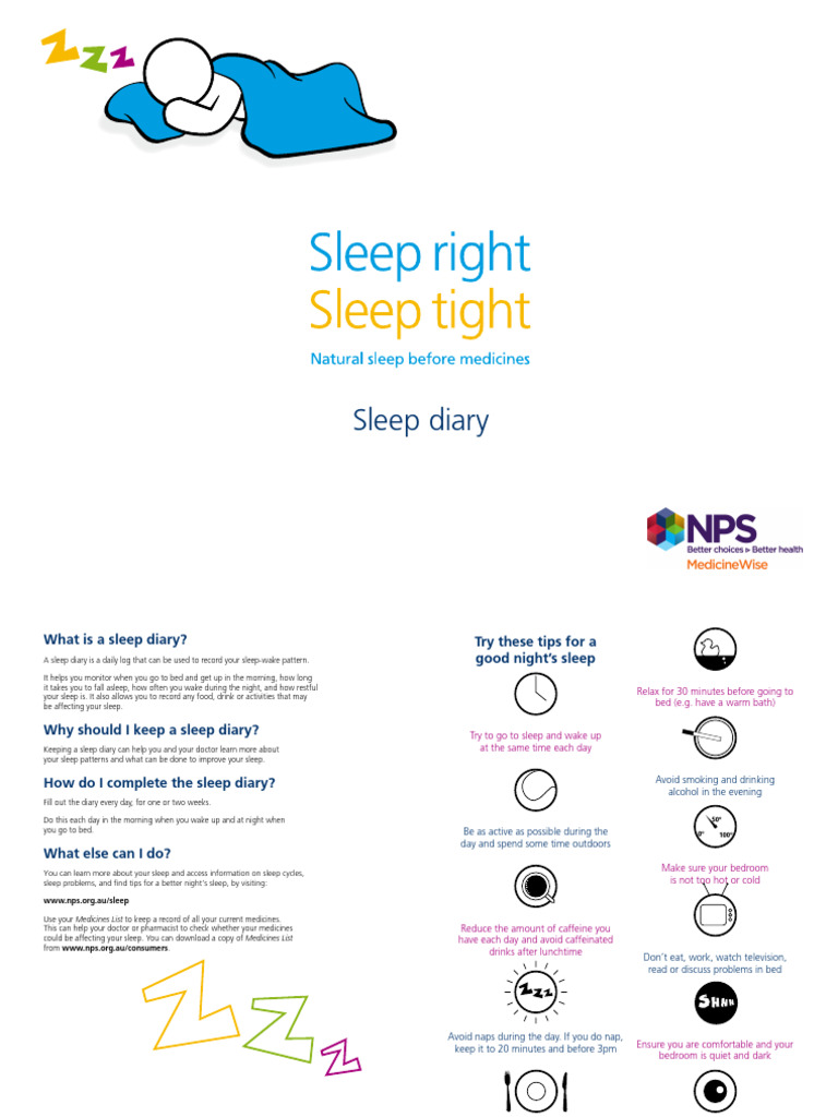 Sleep Diary for Tracking Patterns | PDF | Sleep | Determinants Of Health