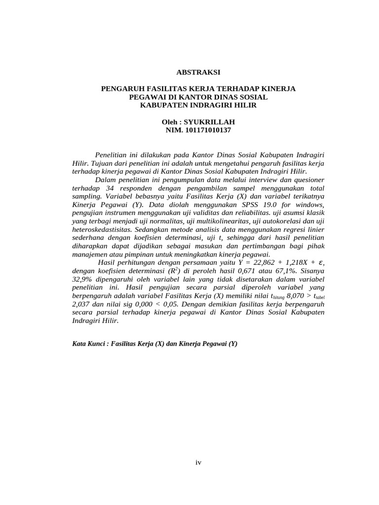 Abstrak, Kata Pengantar, Daftar Isi, Daftar Tabel, Daftar Lampiran Syukrillah | PDF