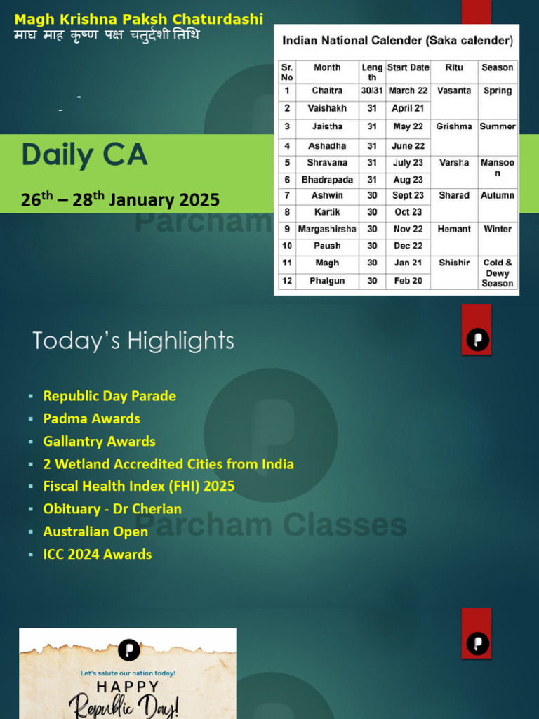 Daily CA 26th - 28th Jan'25 | PDF