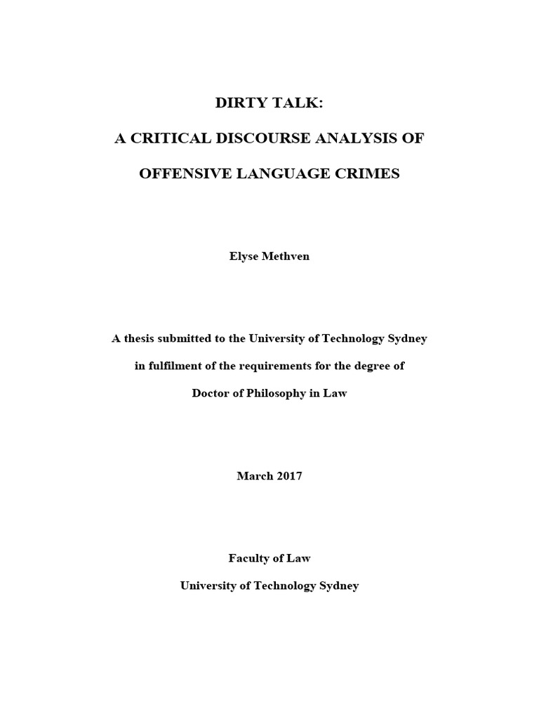 Dirty_Talk_A_Critical_Discour | PDF | Profanity | Crimes
