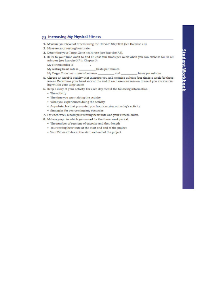 HSC200 Physical Activity Worksheet Increasing My Physical Fitness | PDF