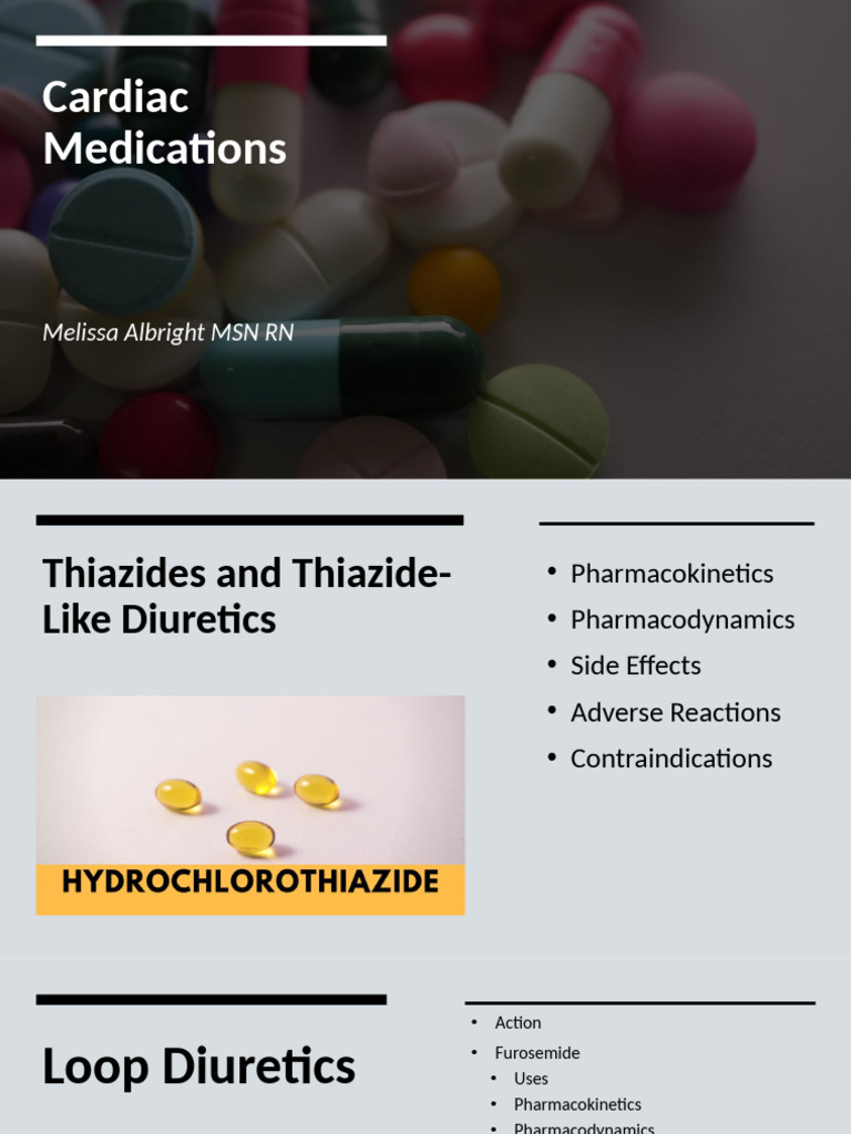 Cardiac Medications Overview and Effects | PDF | Medicinal Chemistry ...