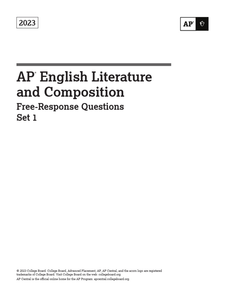 Ap23 FRQ English Lit Set 1 | PDF