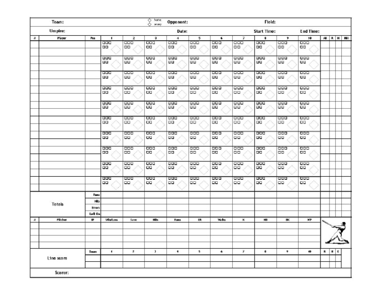 Baseball Scoresheet Template 11 | PDF