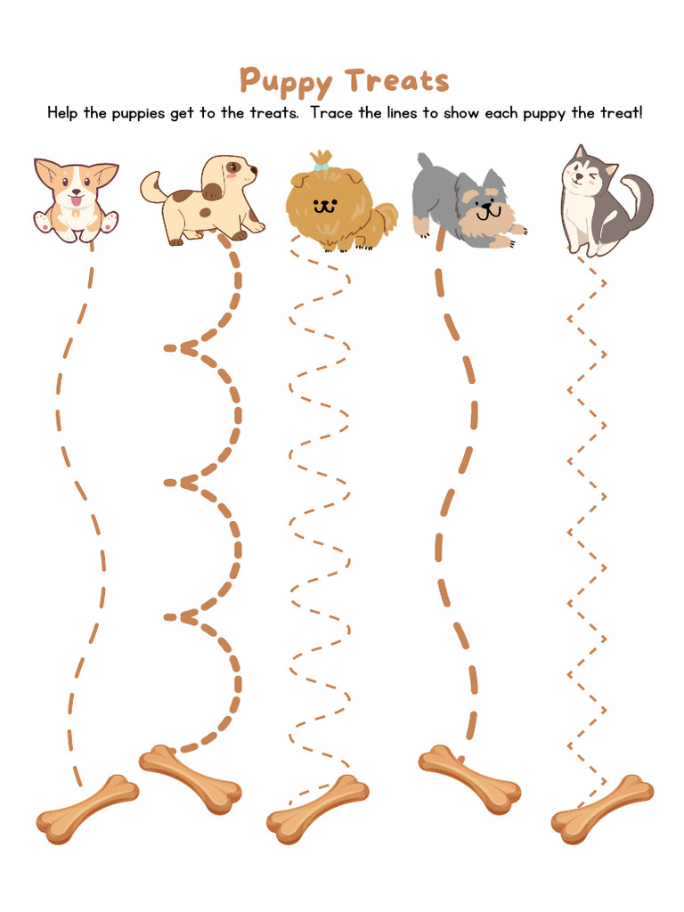 Puppy Treats Line Tracing | PDF