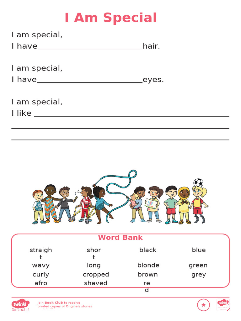 TF or 33 We Are All Different I Am Special Poem Activity Sheets - Ver ...