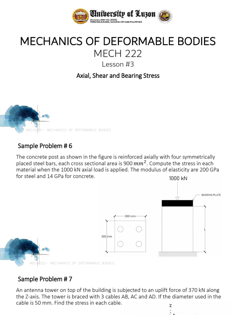 Mechanics of Deformable Bodies: Stress Analysis | PDF | Stress ...