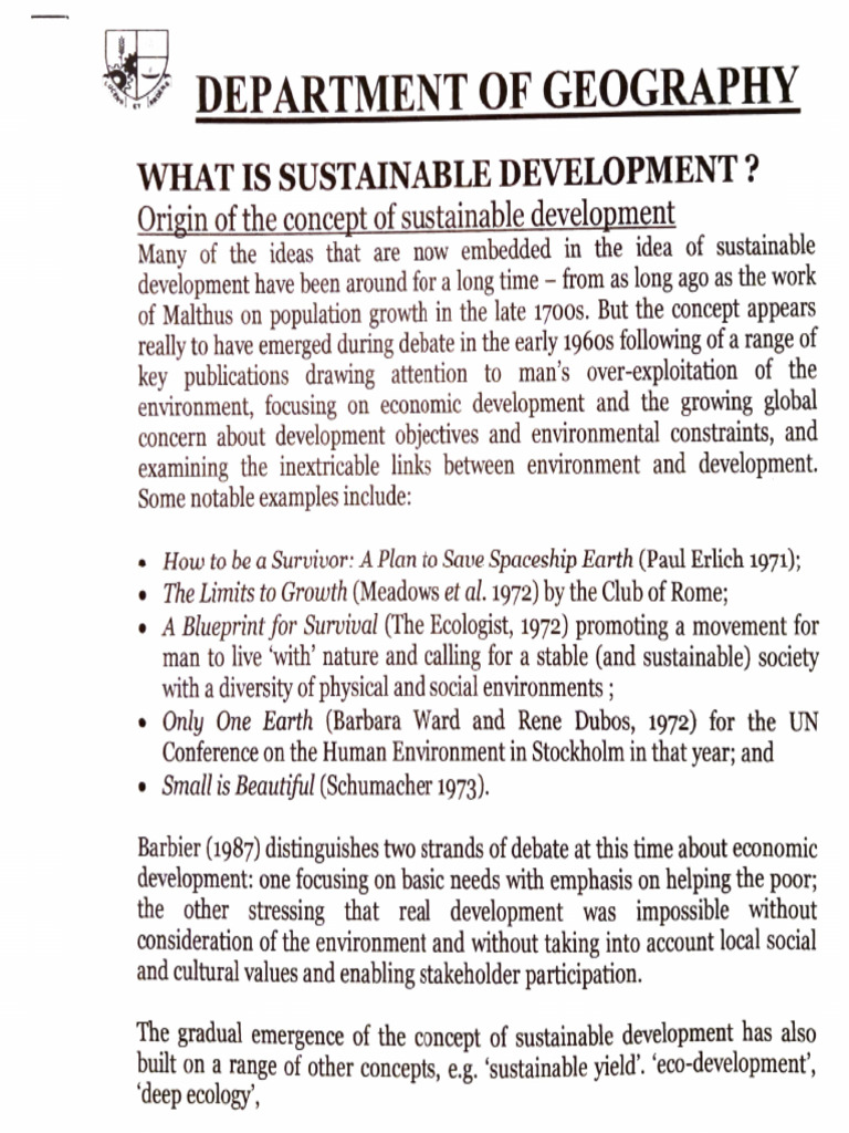 Understanding Sustainable Development Concepts | PDF