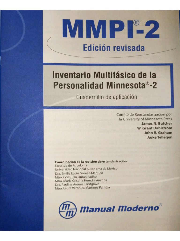 MMPI-Cuardernillo (1) | PDF